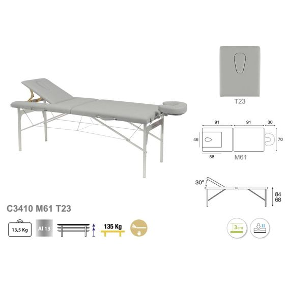 Table De Massage Pliante Réglable Aluminium Ecopostural C3410